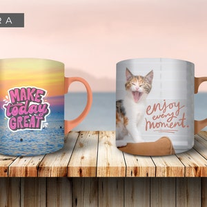 Ceramic Coffee Mug Mockup Canva Template Cup Wrap Design Drag and Drop ...