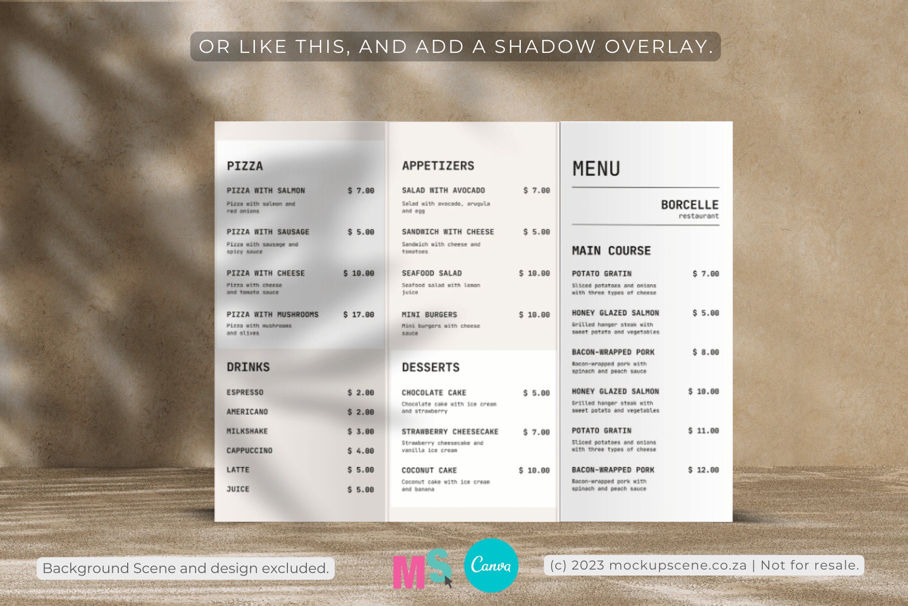 Trifold Pamphlet Mockup Sampler for Canva US Letter Brochure Design ...