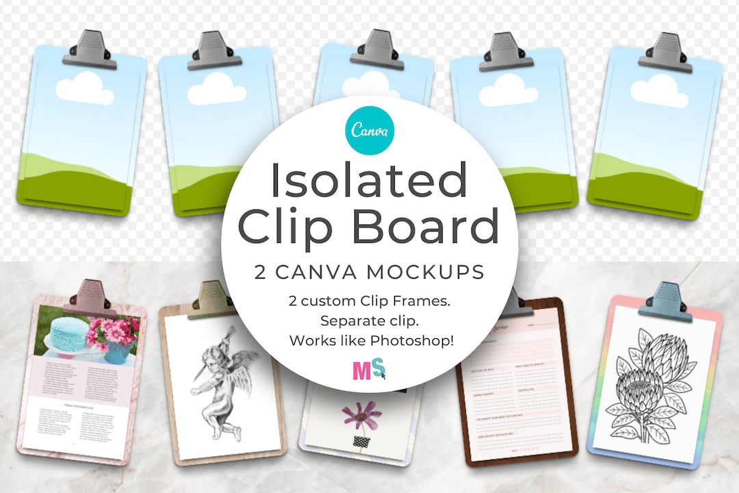 Clip Board Mockup for Canva Template Clip Board Mockup Canva Stationery ...