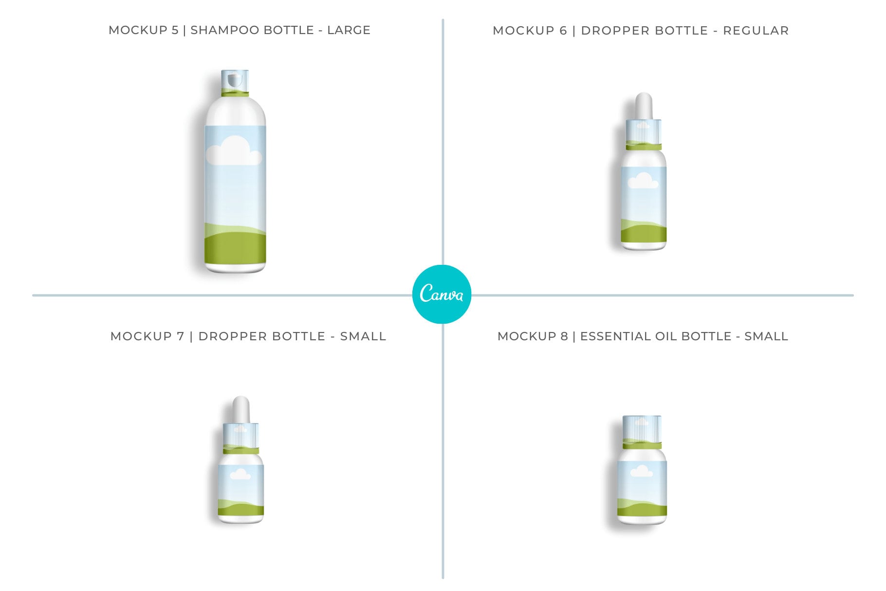 Cosmetic Container Canva Smart Mockup Template, White PET or Glass ...
