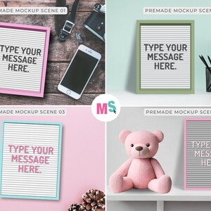 Letter Board Mockup Canva Template 11x14 Portrait Vertical Canva Sign ...