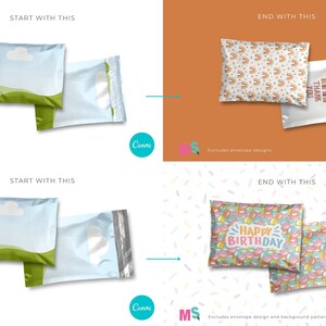 Poly Mailer Mockup Canva Template 10x13 Inch Mailer Bag Mockup for ...