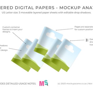 Digital Paper Mockup Sampler for Canva US Letter Printable Papers Wall ...