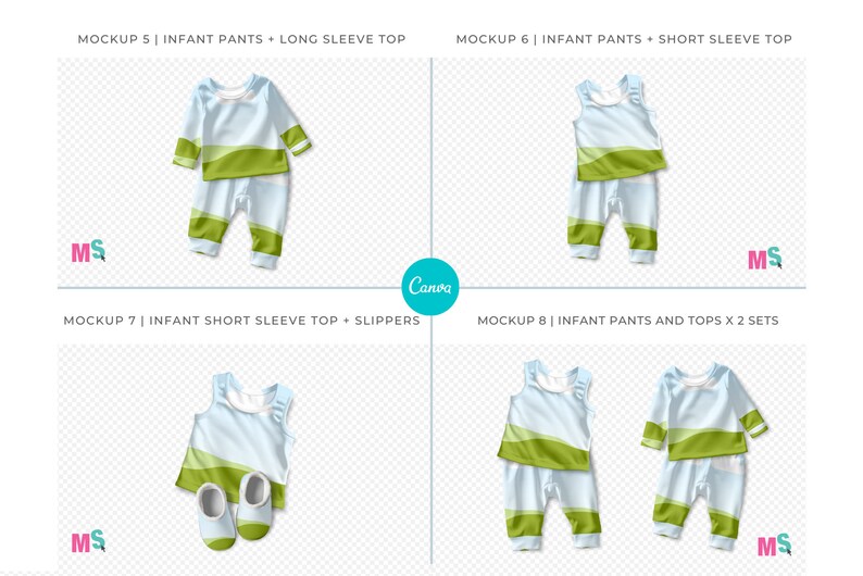 Infant Pants Tops Slippers Canva Mockup Tank Top Vest Baby Child ...
