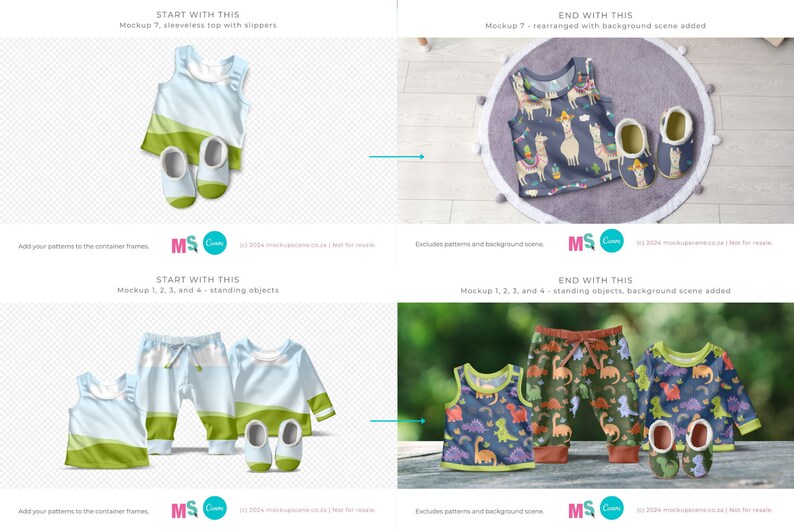 Infant Pants Tops Slippers Canva Mockup Tank Top Vest Baby Child ...