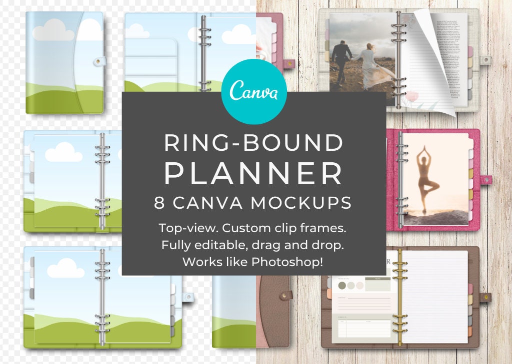 Ring Bound Planner Mockup Canva Template | Etsy UK