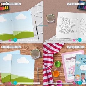 Coloring Book Canva Mockup US Letter Size 8.5x11 Workbook Page Activity ...