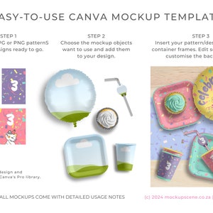 Party Printables Canva Mockup Set Bundle Favor Editable Chip Packet Bag ...
