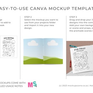 Coloring Book Canva Mockup US Letter Size 8.5x11 Workbook Page Activity ...
