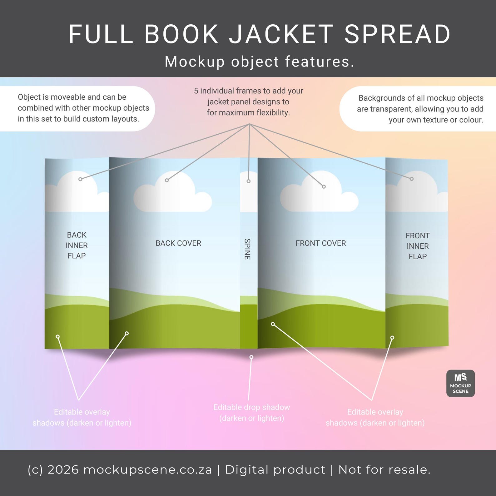 6x9 Book Dust Jacket Canva Smart Mockup for Print, PDF and Epub ...