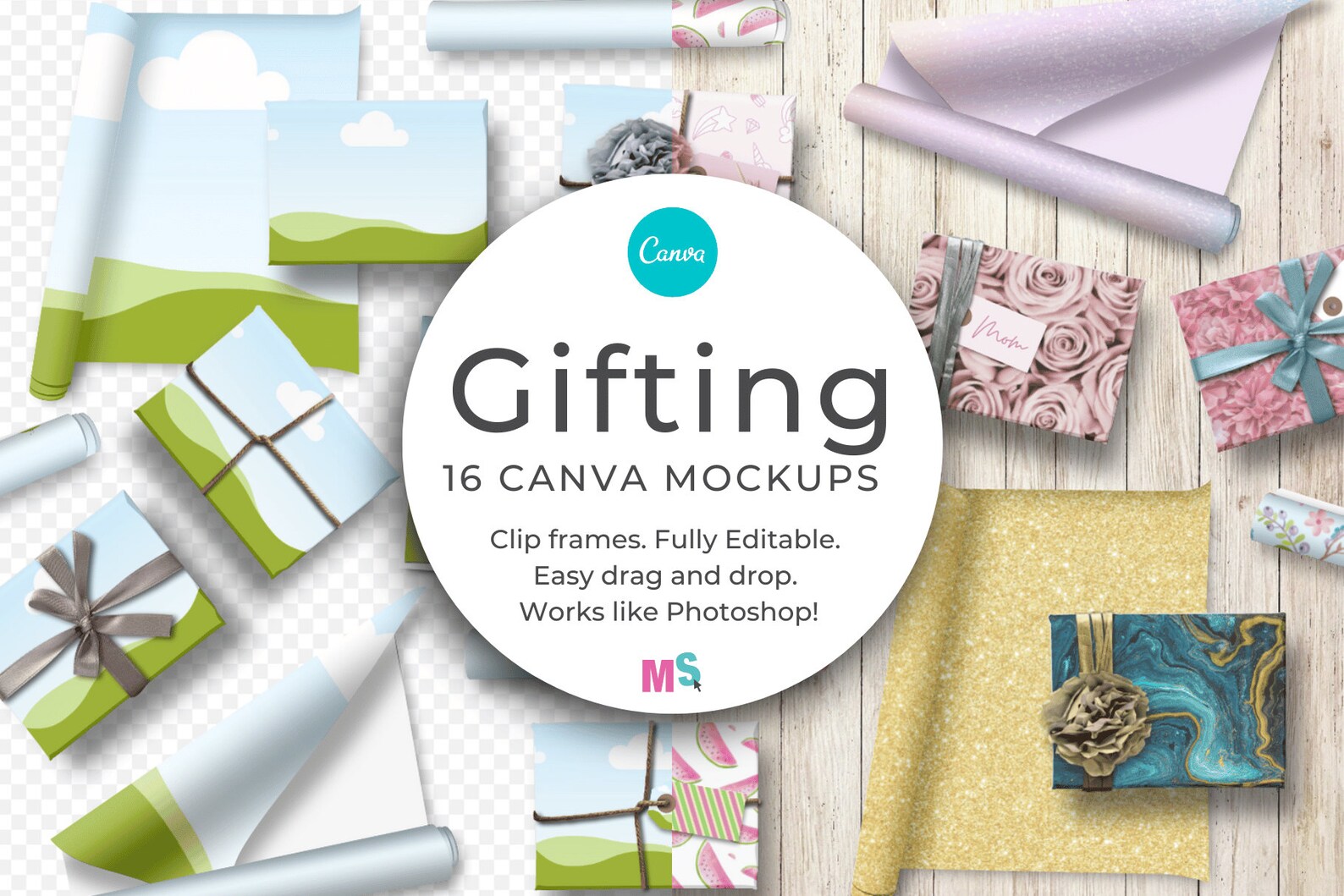 Gifting Mockups Canva Template Canva Gift Mockup Canva - Etsy