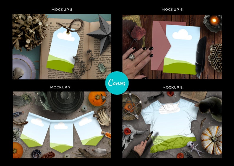 Halloween Mockups for Printables Canva Styled Halloween - Etsy