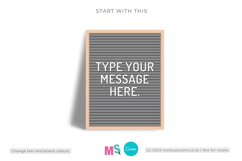 Letter Board Mockup Canva Template 11x14 Sampler Standing Portrait ...