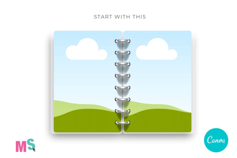 Organisation Planner Canva Smart Mockup Template 6x9 8 Ring Disc Bound ...