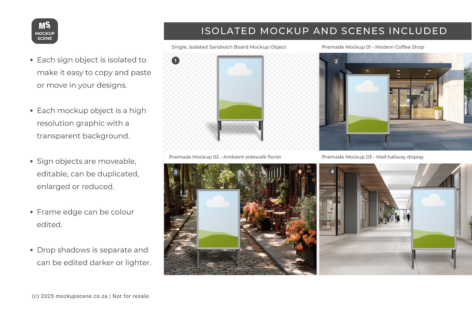 Sandwich Board Canva Smart Mockup for A2 to A4 Poster Display Size for ...