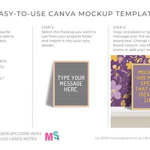 Letter Board Mockup Canva Template 11x14 Sampler Standing Portrait ...