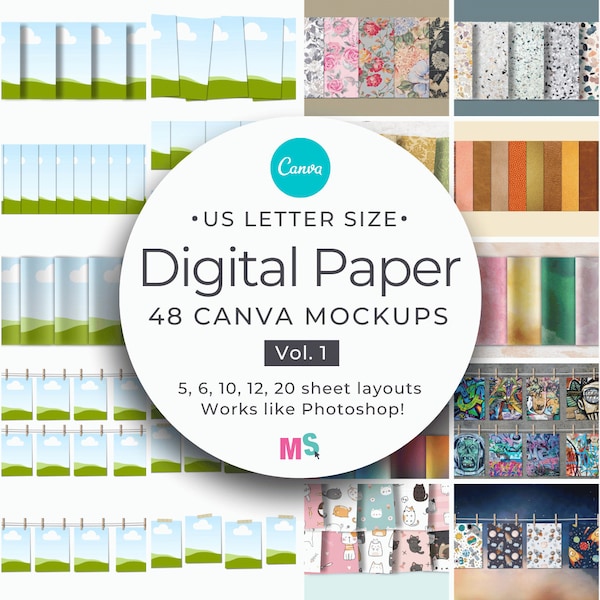 Seamless Digital Paper Mockup - Etsy