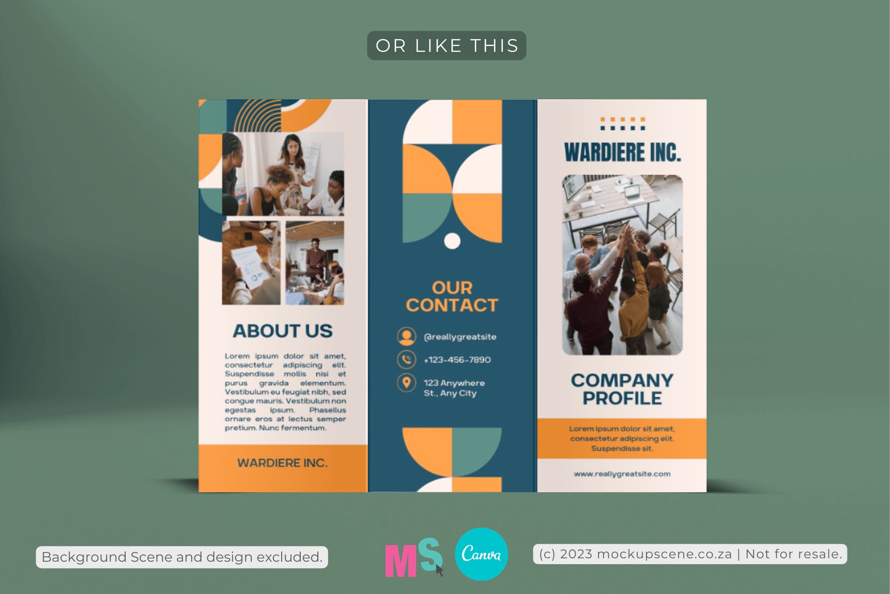 Trifold Pamphlet Mockup Sampler for Canva US Letter Brochure Design ...