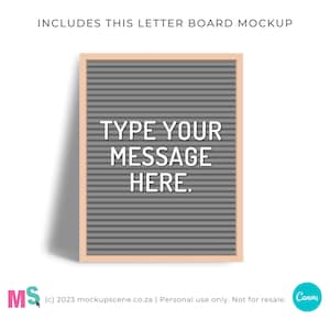 Letter Board Mockup Canva Template 11x14 Sampler Standing Portrait ...