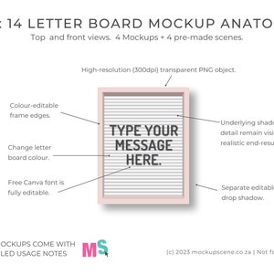 Letter Board Mockup Canva Template 11x14 Portrait Vertical Canva Sign ...