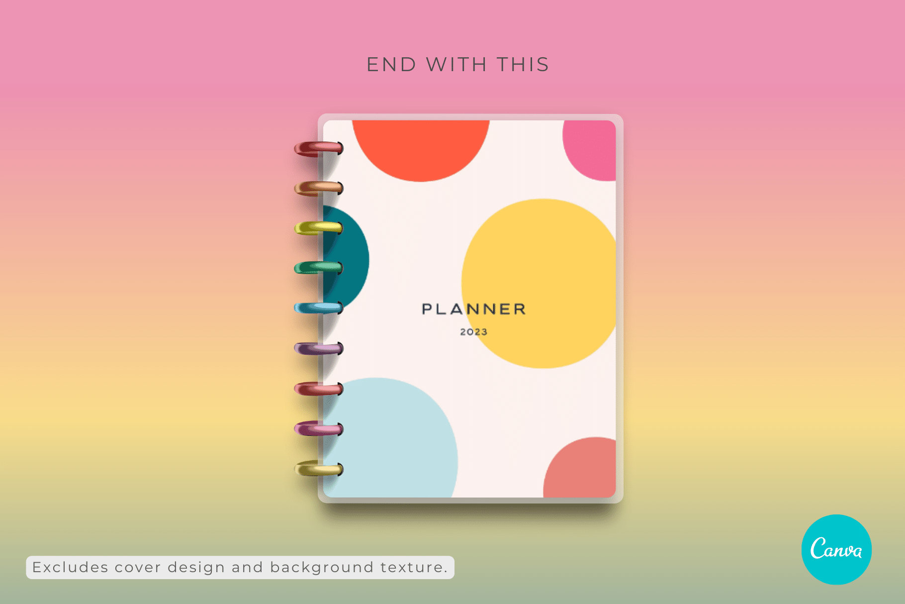 Classic Planner Smart Mockup Canva Template 7x9 Disc Bound Laminated ...