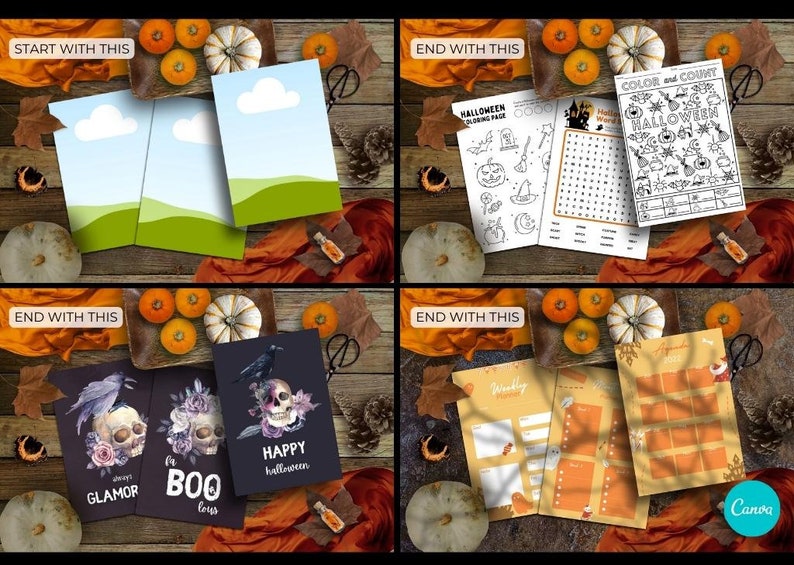 Canva Halloween Mockup for Printables Single Editable Mockup - Etsy