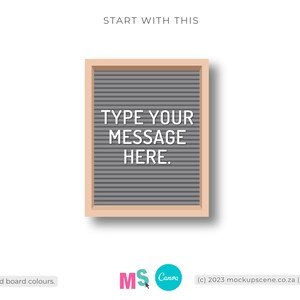 Letter Board Mockup Canva Template 11x14 Portrait Vertical Canva Sign ...