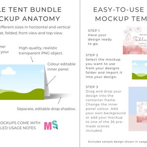Table Tent Smart Mockup Bundle for Canva for Name Card Place Signs for ...