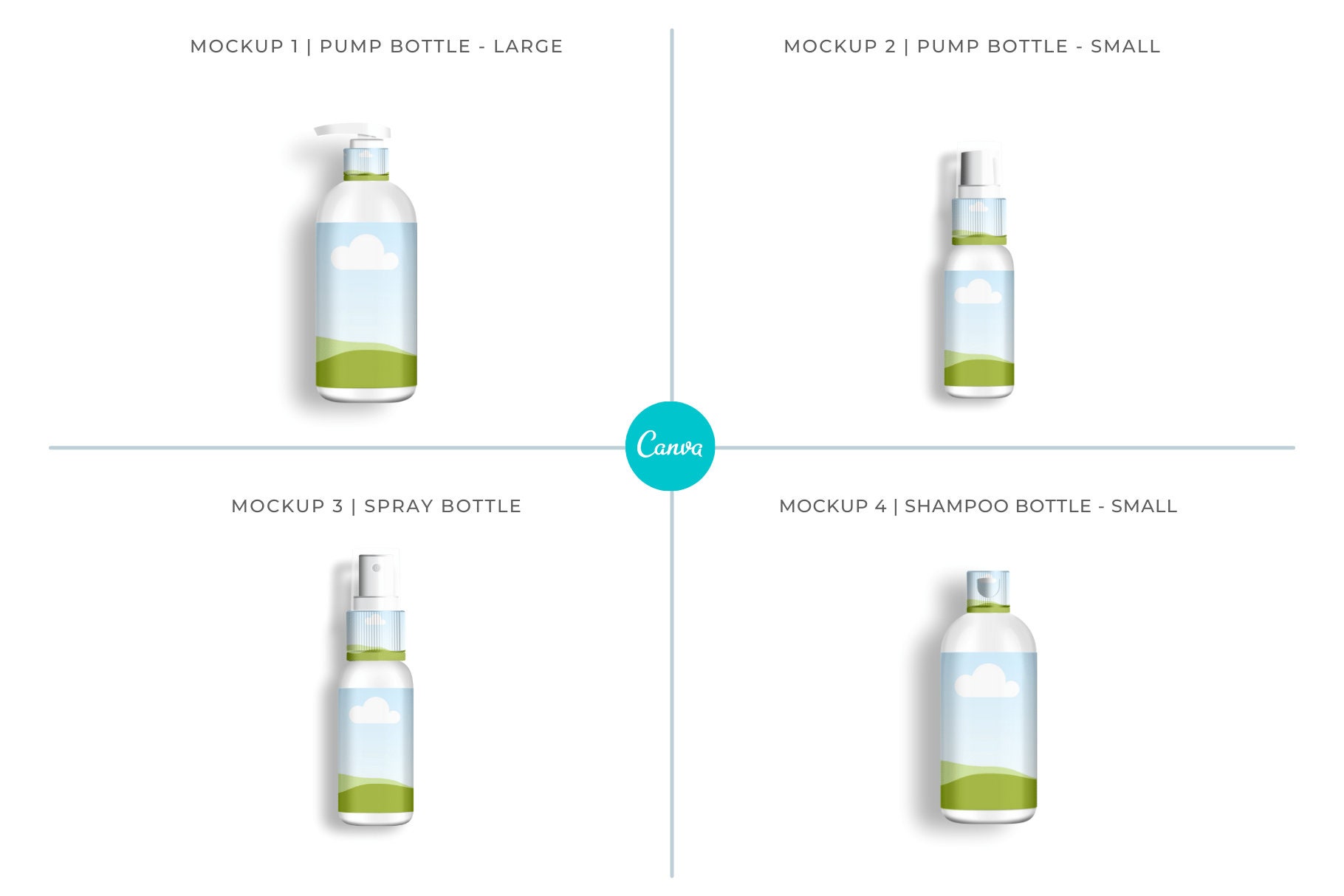Cosmetic Container Canva Smart Mockup Template, White PET or Glass ...