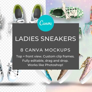Ladies Sneakers Mockup Canva Template | Etsy
