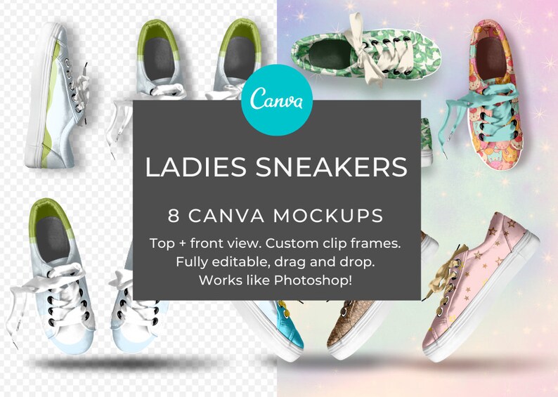 Ladies Sneakers Mockup Canva Template | Etsy