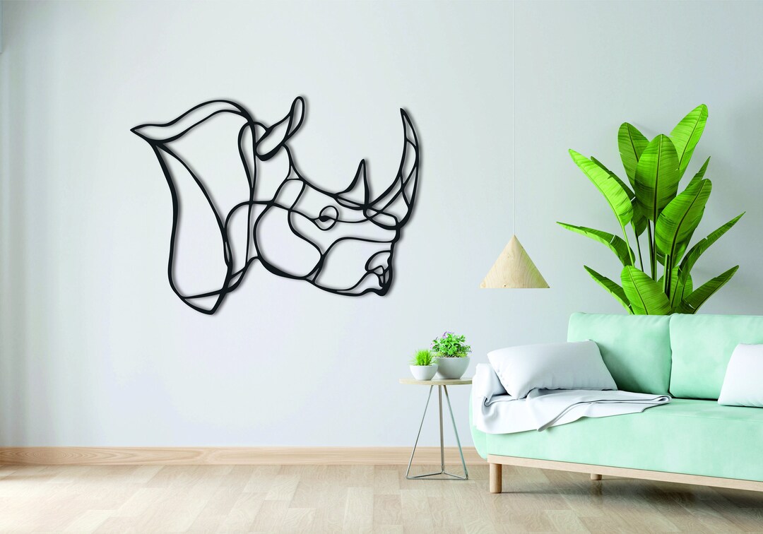 Metal Rhino Wall Art Rhino Head Wall Decor Livingroom Decor - Etsy