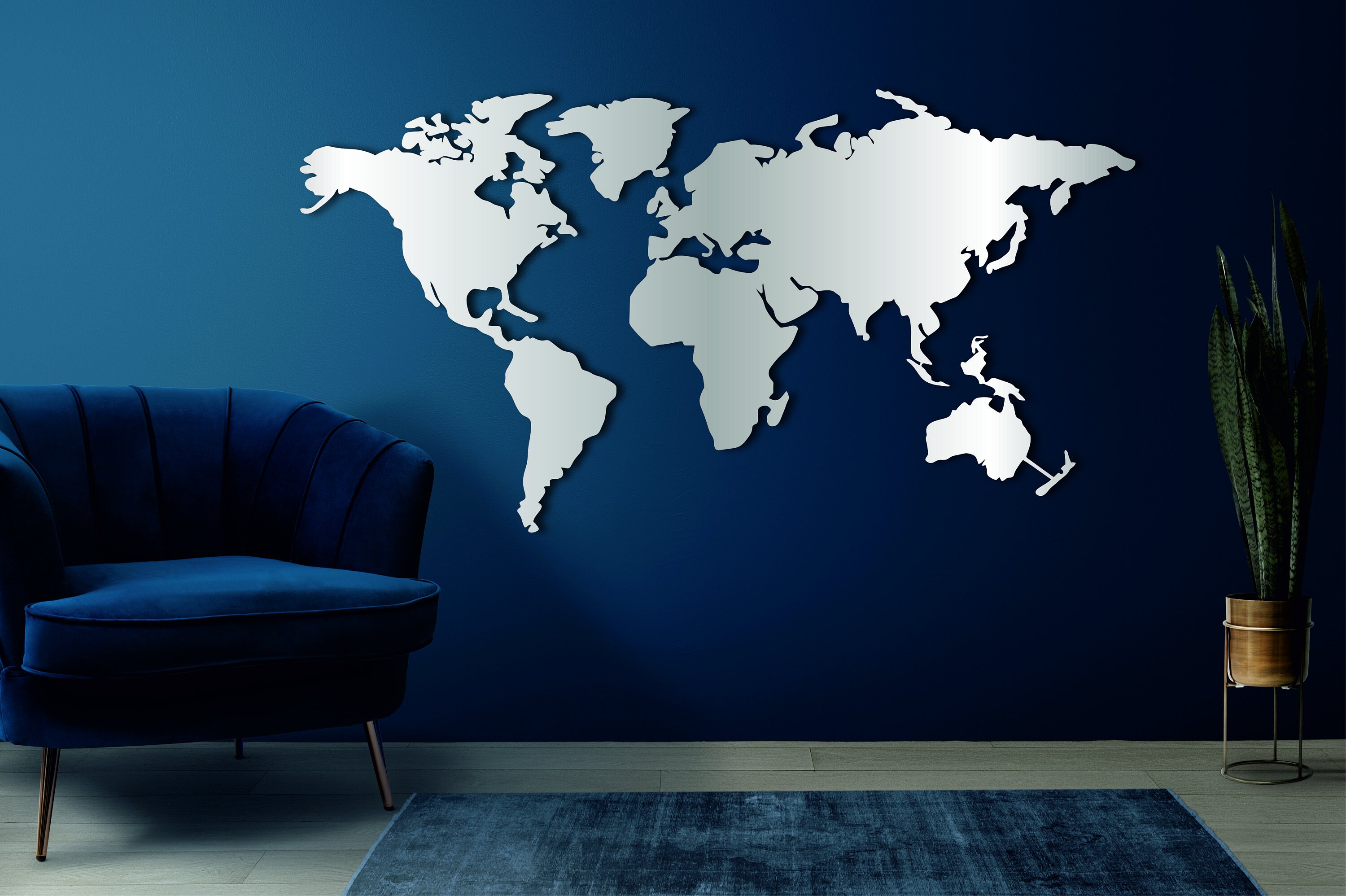 Metal World Map 4 Piece, World Map Wall Art, Metal World Map ...