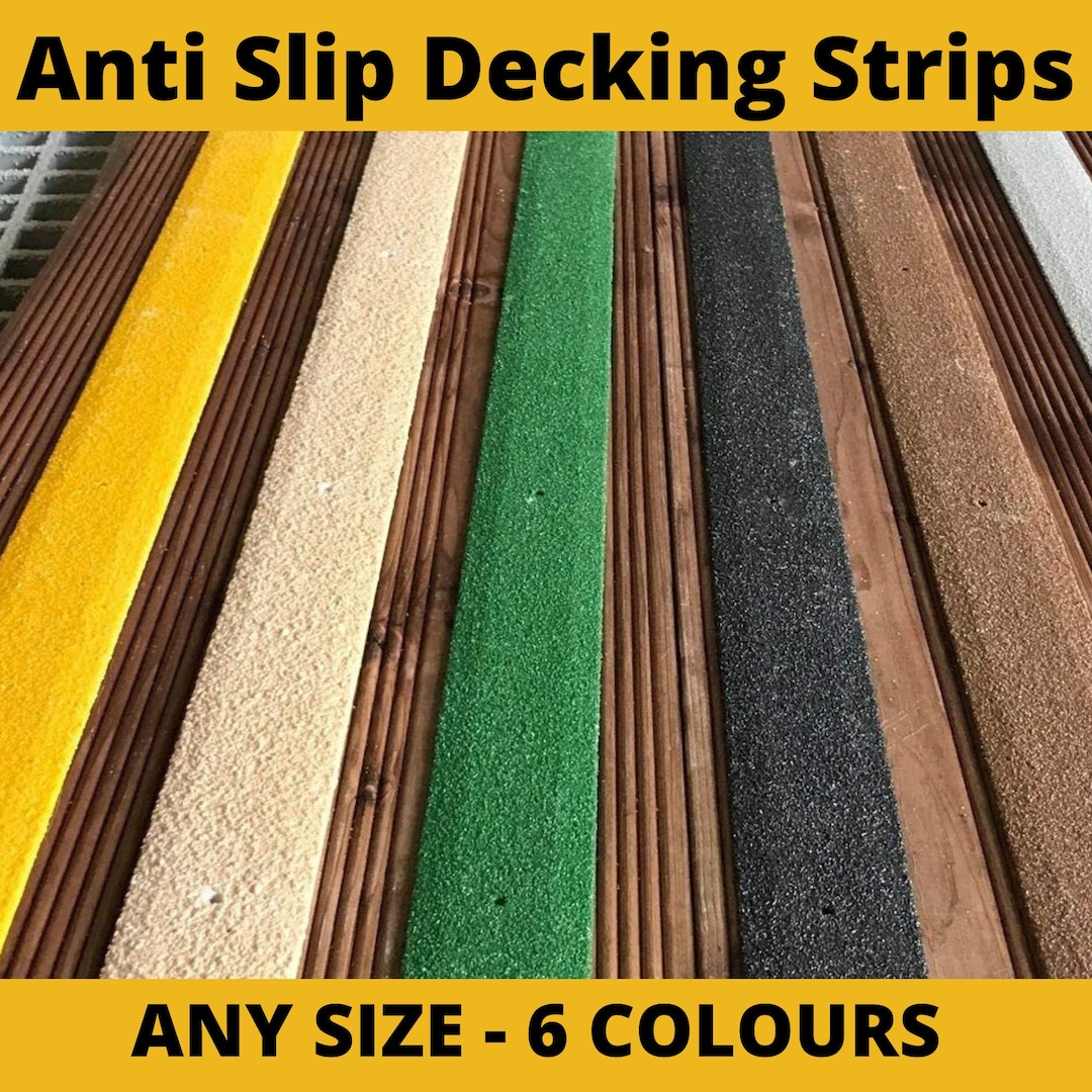 Anti Slip Decking Strips All SIZES & COLOURS With Pre Drilled Holes and ...