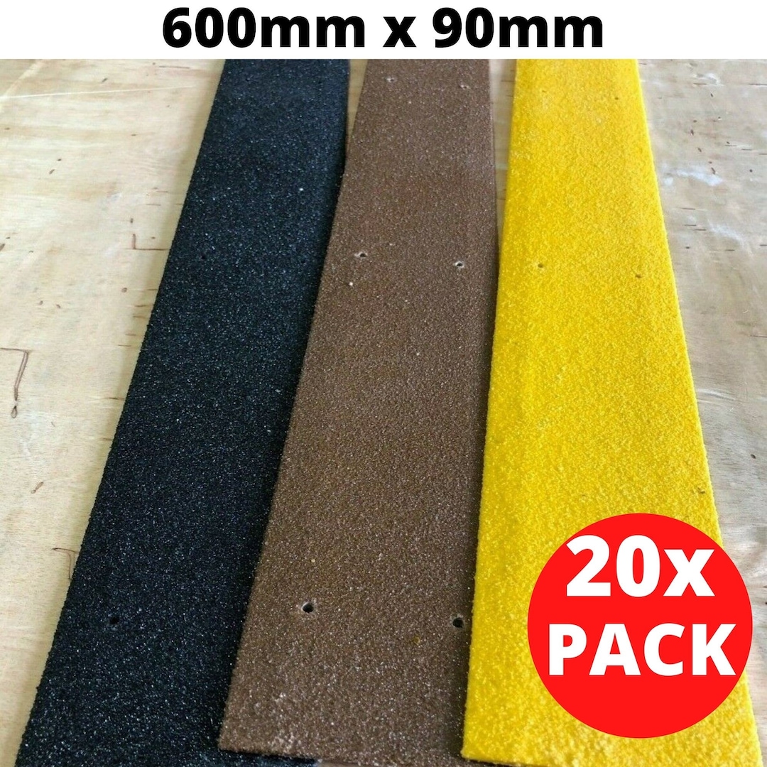 20x Anti Slip Decking Strips 600mm X 90mm With Pre Drilled Holes and ...