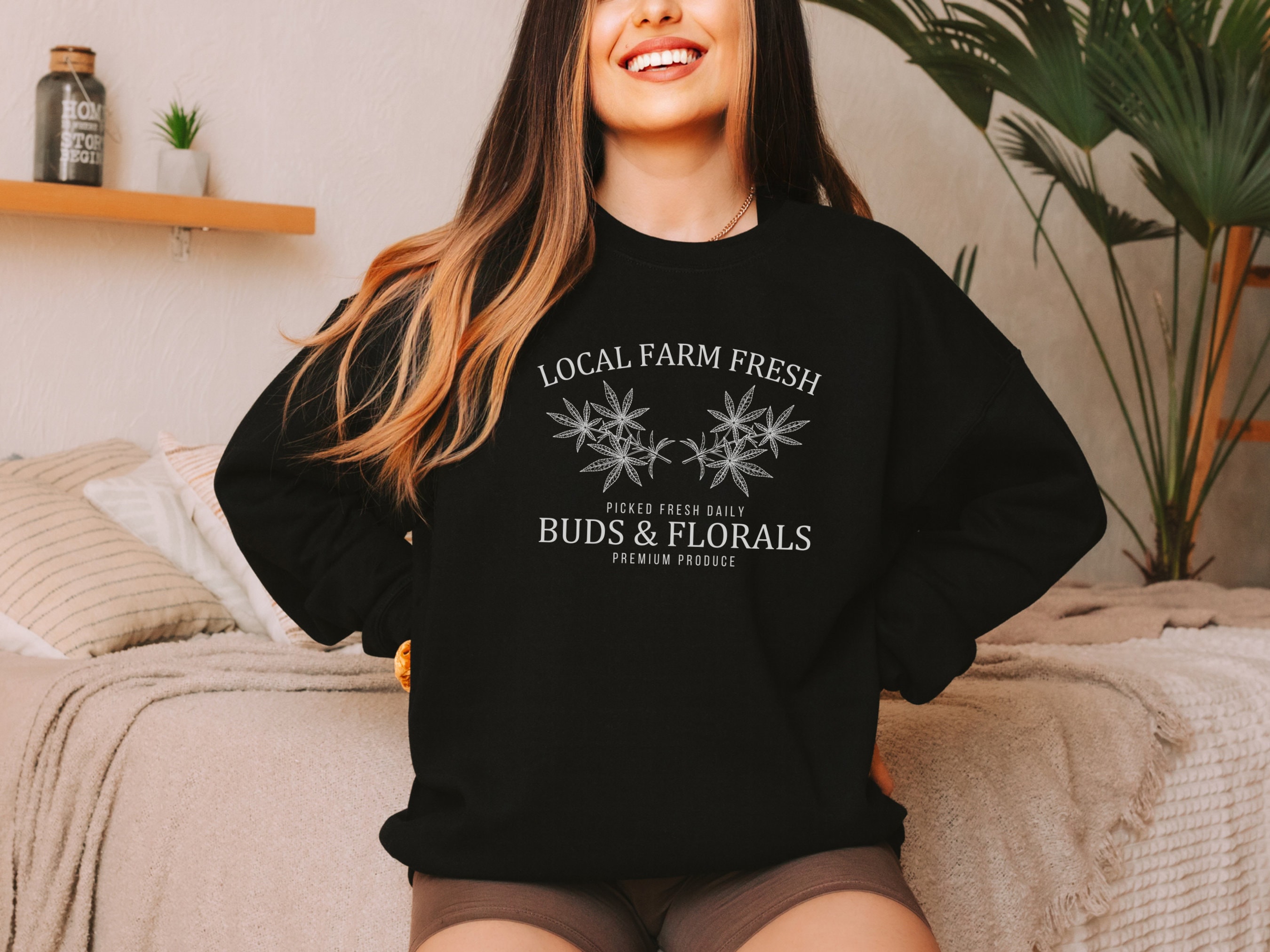 Local Farm Fresh Sweatshirt, Cannabis Smoker Sweater, Funny Weed Shirt ...
