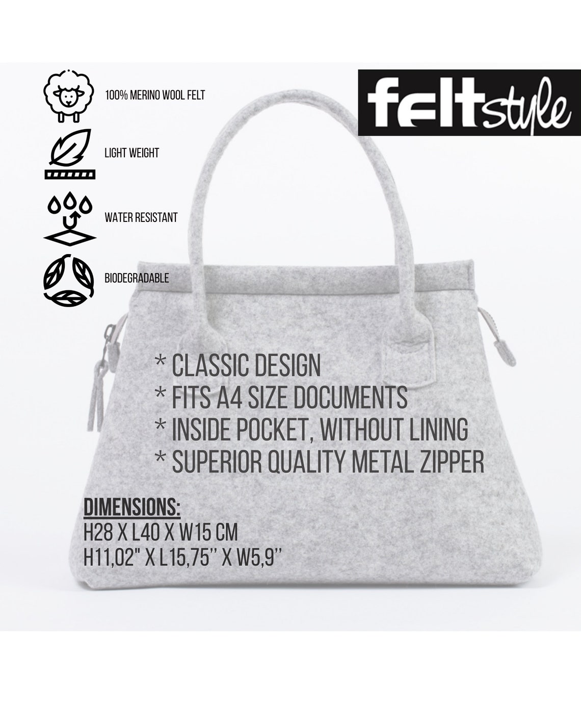 Two Color Tote Bag, Woman Handbag, Classic Design Business Bag, A4 Size ...