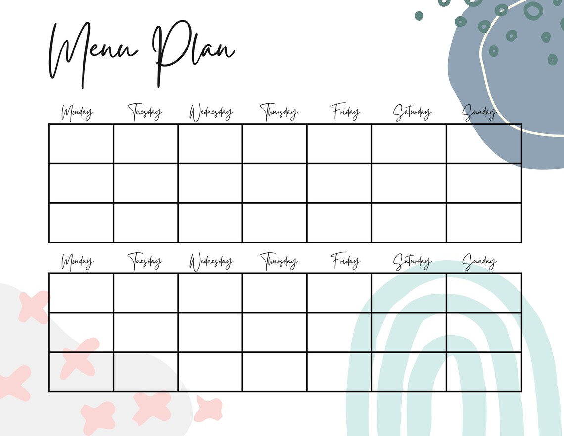 Two Week Meal Plan - Etsy