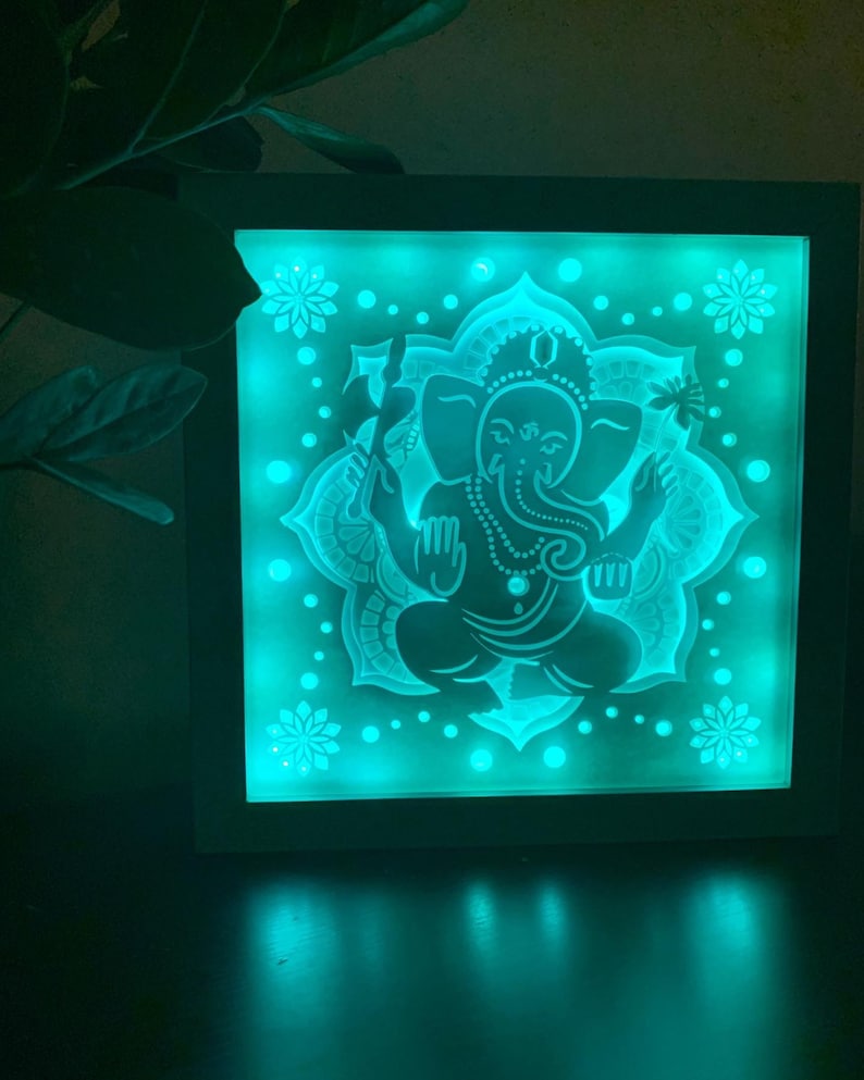Ganesh Color Changing Lightbox | Ganesh Chathurti Gift | Unique Diwali ...