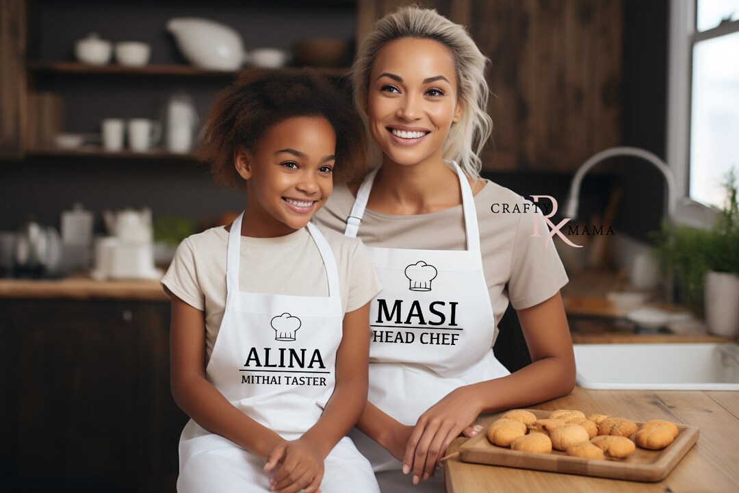 Chef and Mithai Taster Aprons - Mother/daughter, Father/son ...