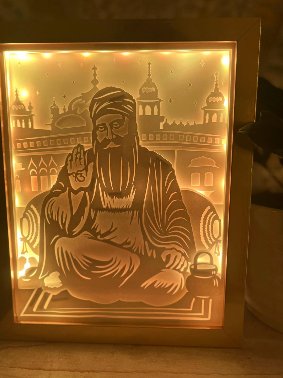 Guru Nanak Devji Lightbox Shadowbox - Vaisakhi, Gurpurab, Sikh, South ...