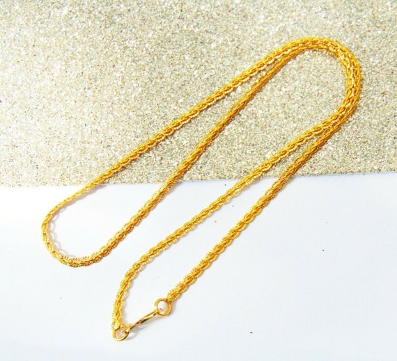 18K Gold Plated South Indian Curb 18 Long Chain Necklace - Etsy