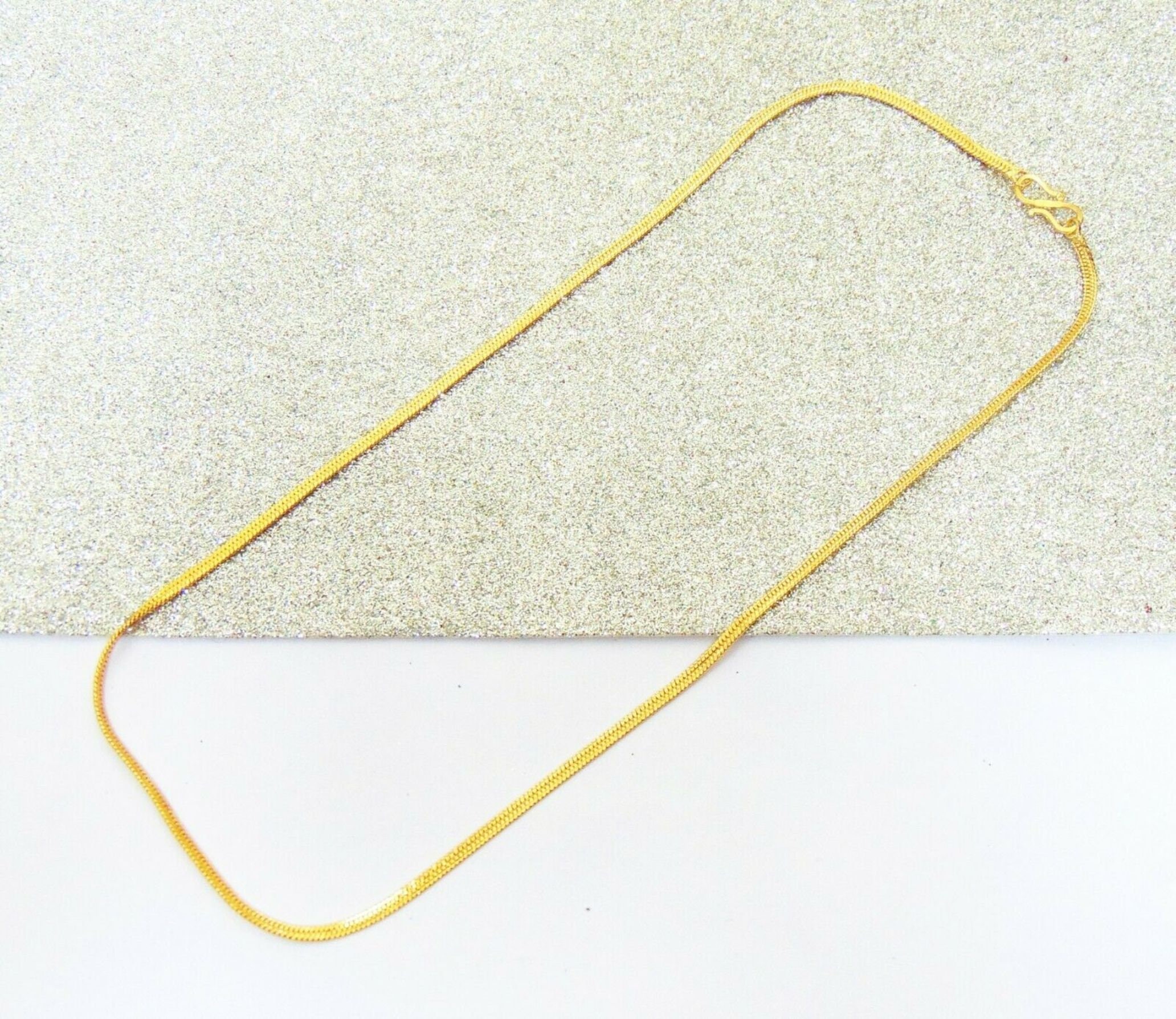 22K Gold Plated South Indian Chain Necklace - 20 Inch - Etsy