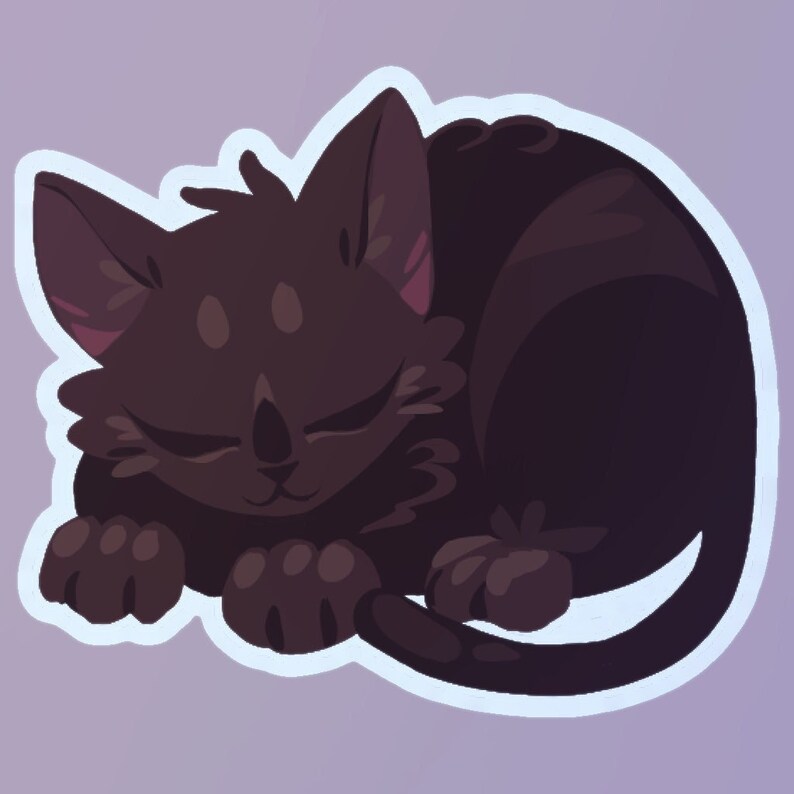 Animated Emote - Black Sleepy Kitty - COZY CAT - Twitch Emotes, Digital ...