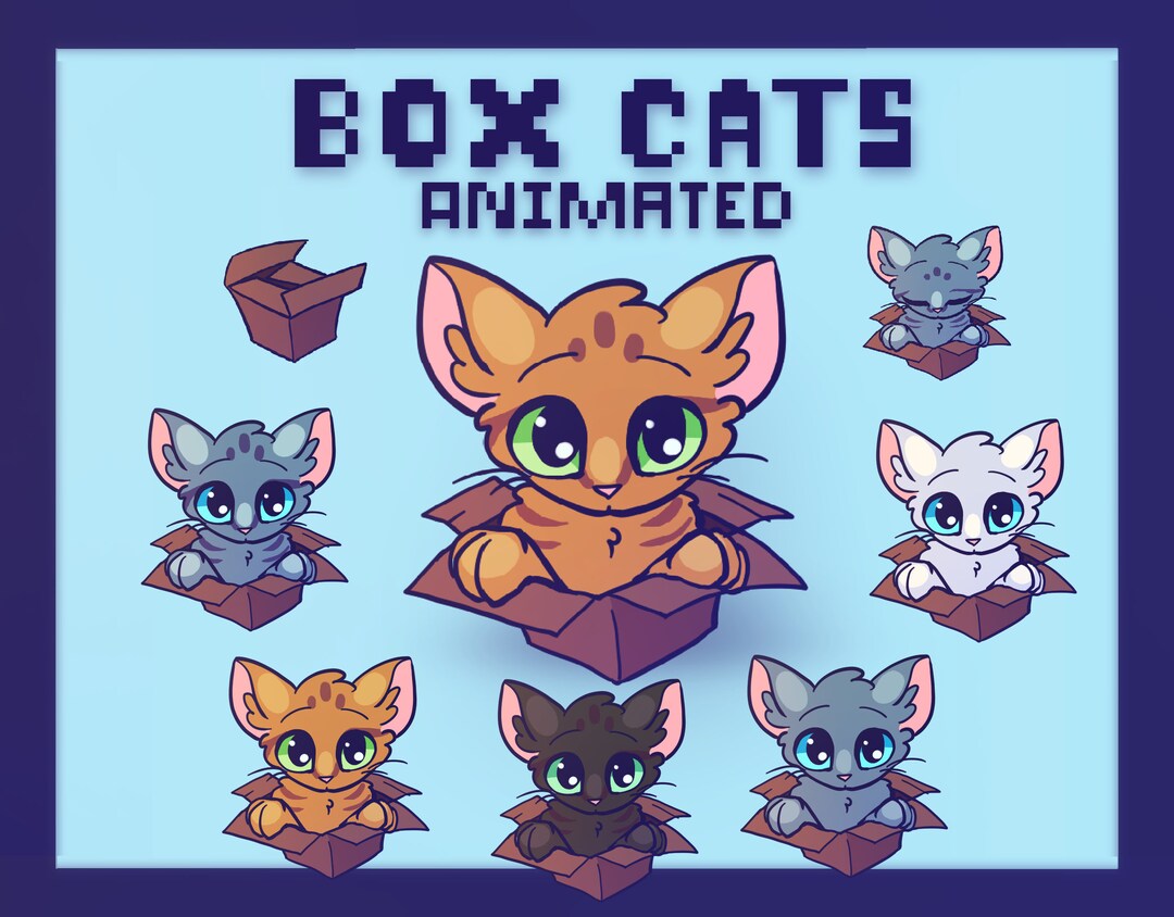 5 Digital Emotes Bundle Pack Box Cats Kitty Twitch Emotes - Etsy