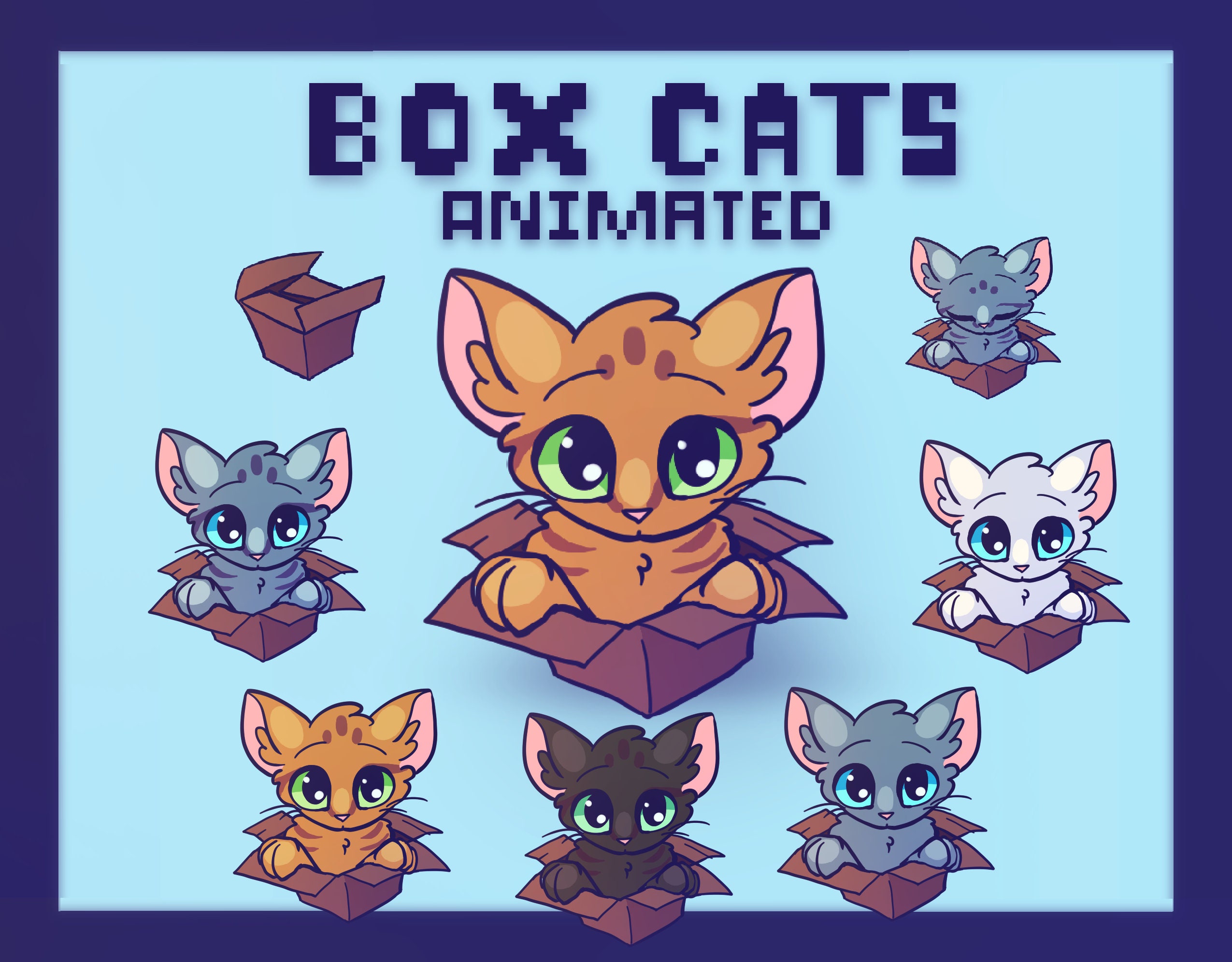 5 Digital Emotes Bundle Pack Box Cats Kitty Twitch Emotes - Etsy