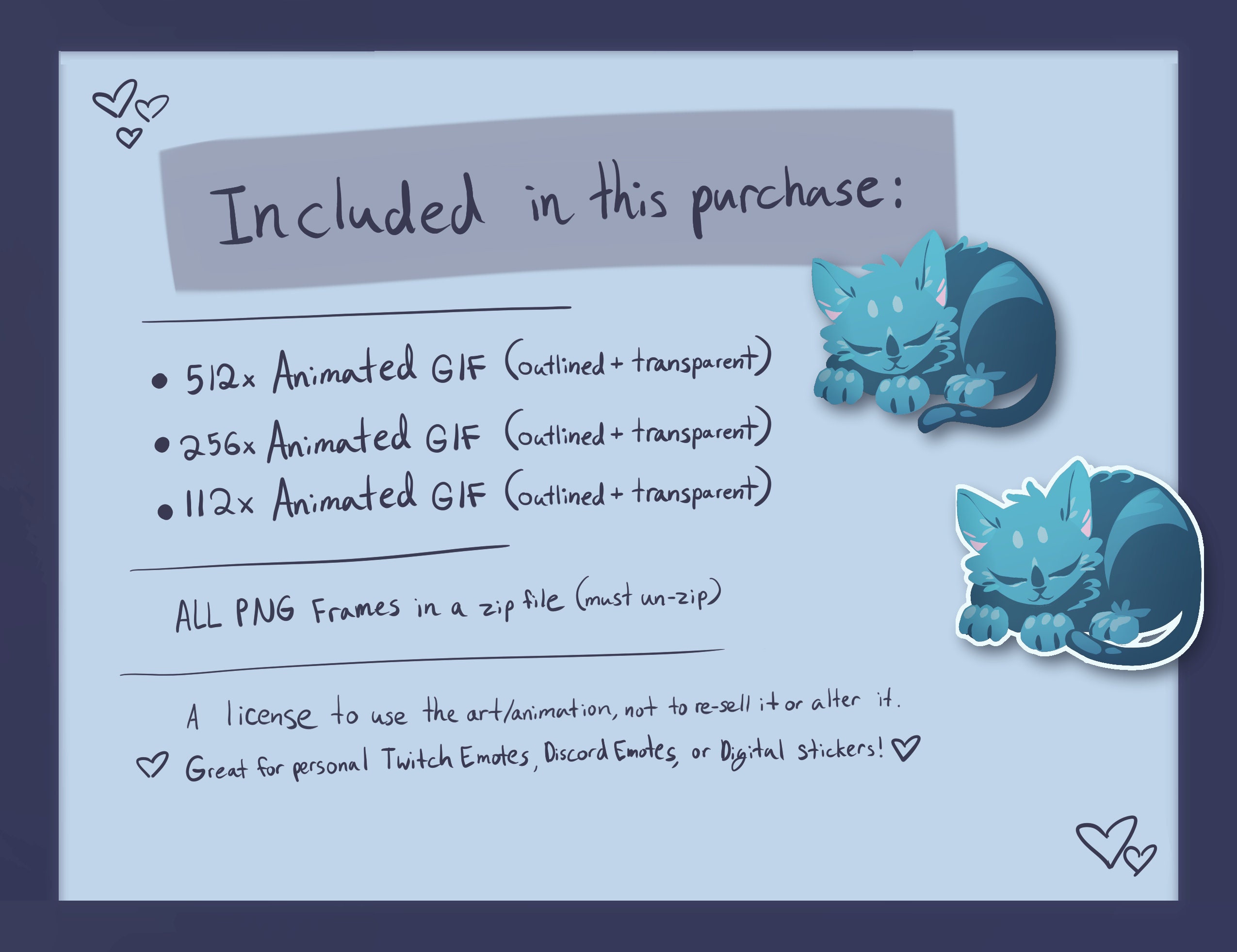 Animated Emote COZY CAT Gray Russian Blue Sleepy Kitty twitch Emotes ...