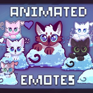 6 ANIMATED Emotes Bundle Cat Pack - Winter Snow Kitty - Love Heart ...