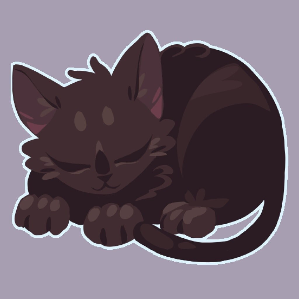 Animated Emote - Black Sleepy Kitty - COZY CAT - Twitch Emotes, Digital ...
