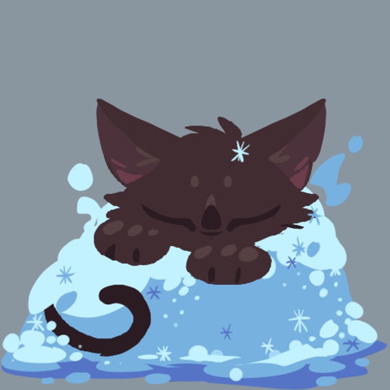 Animated Emote - Black Cat Winter Snow Kitty Cold Love Heart - Twitch ...